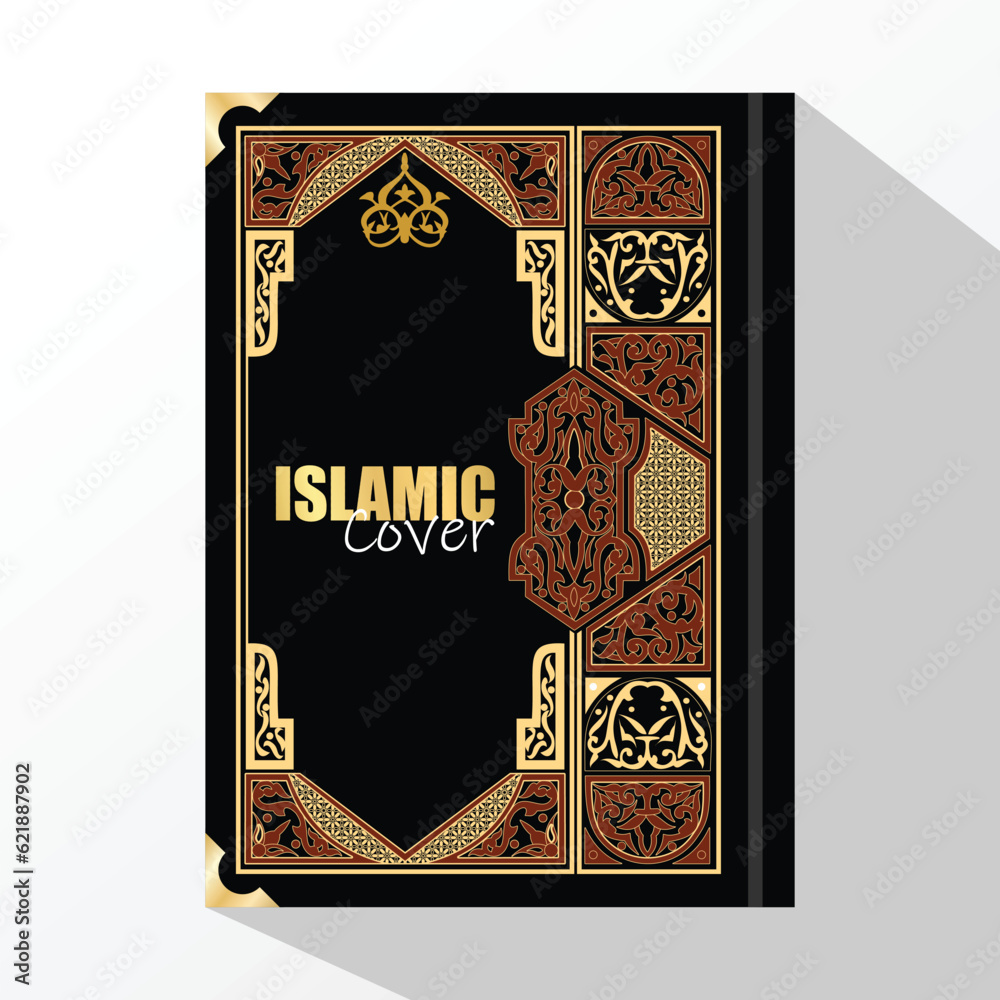 Arabic Islamic Style Book Cover Design with Arabic Pattern Border Stock ...