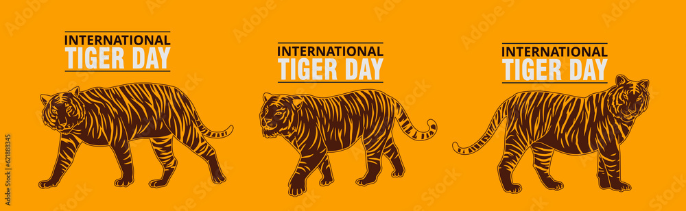 International tiger day vector illustration with tiger animals for ...