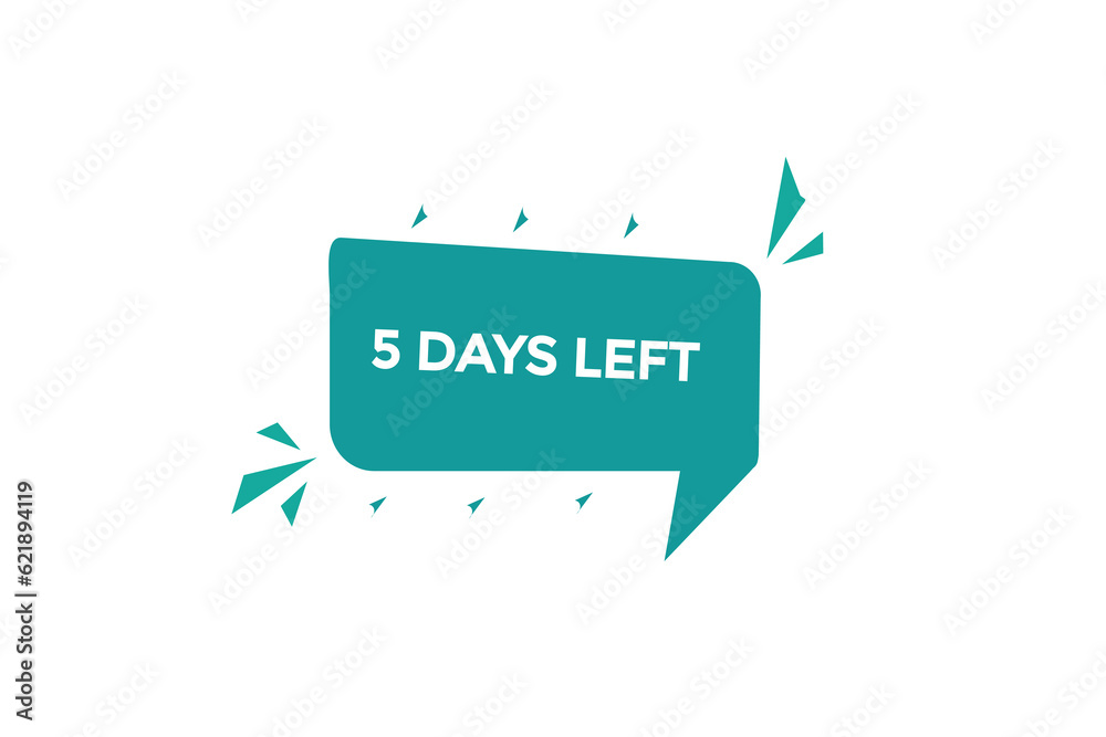 Vetor de 5 days, left countdown to go one time template,5 day countdown ...