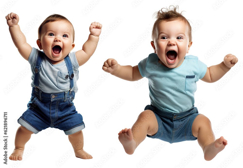 set of emotional, happy, excited, cheering baby toddler child ...