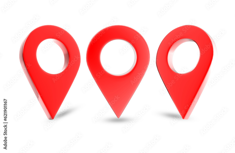 3d rendered red map icon on transparent background Stock Illustration ...