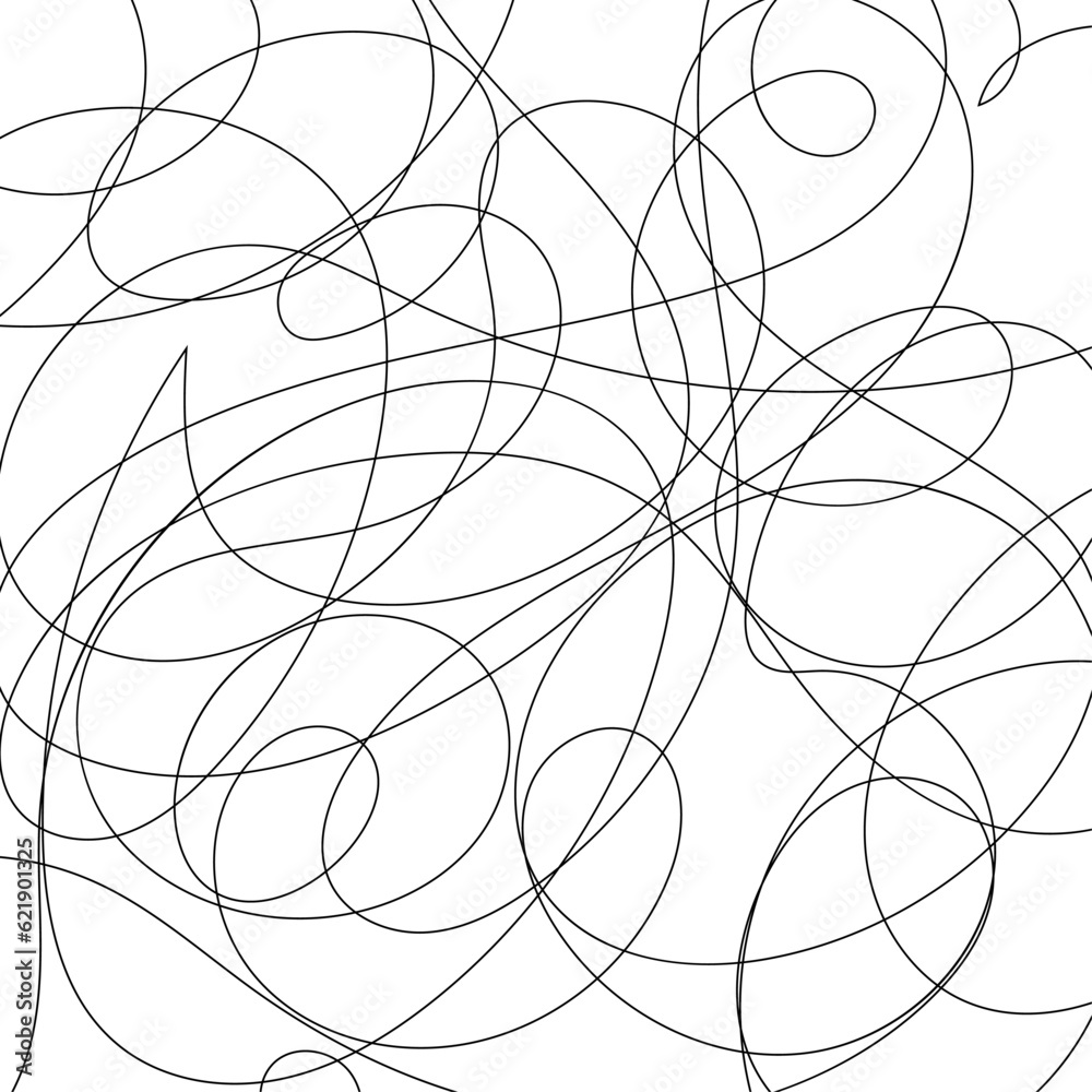 Vector pattern background. Decorative texture with tangled curved lines ...