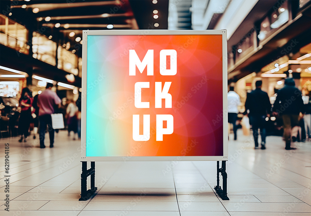 Shopping Mall Advertising Sign Mockup Stock Template | Adobe Stock