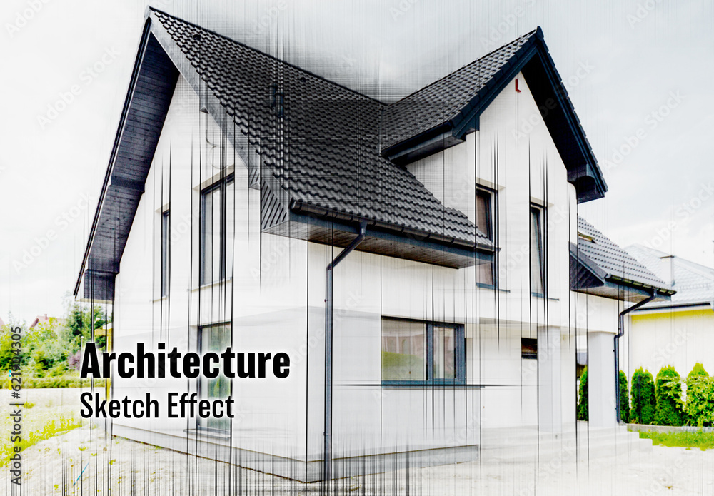 Architecture Sketch Effect Stock Template | Adobe Stock