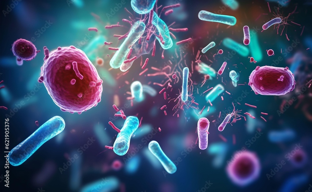 Probiotics Bacteria. Intricate structures and textures of bacteria and ...