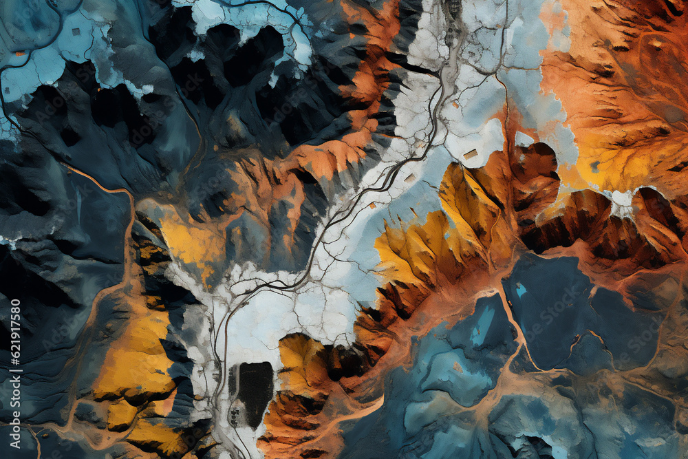 Digital elevation model. GIS product made with generative AI technology ...