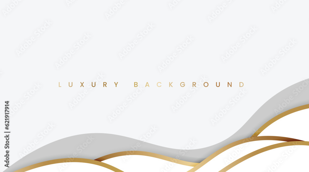 Luxury Premium White Background with Golden Lines. Elegant White and ...