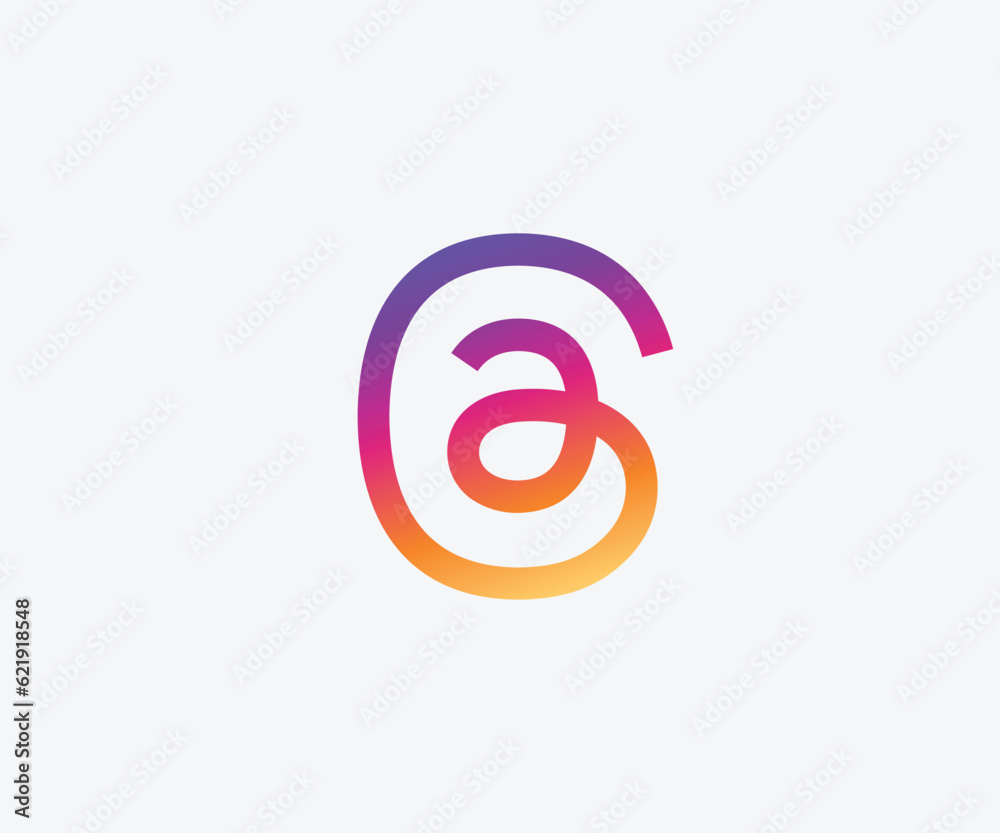 Threads logo icon on white and black background, vector illustration ...