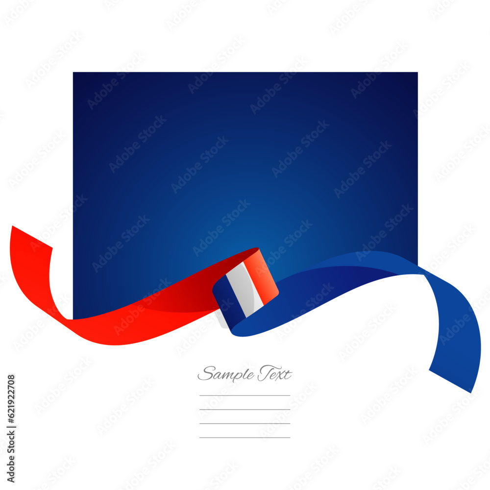 France flag vector. World flags and ribbons. French flag ribbon on ...