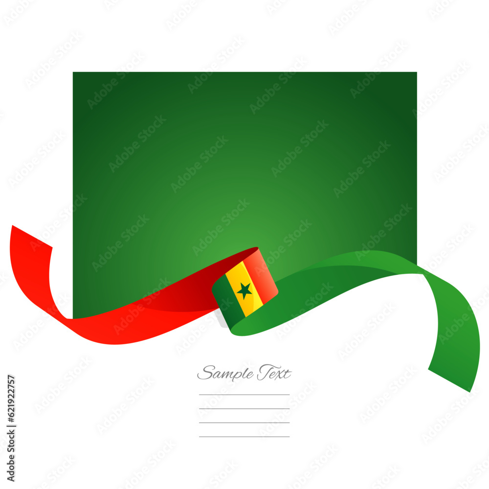 Senegal flag vector. World flags and ribbons. Senegalese flag ribbon on abstract color ...