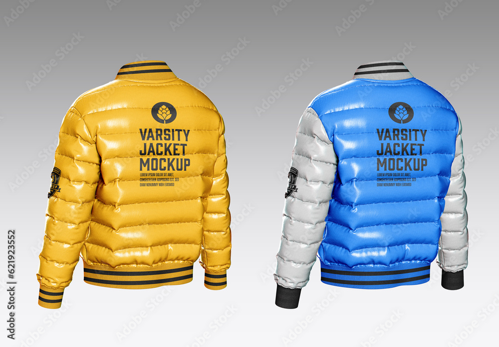 Men's Bomber Jacket Padded Mockup Stock Template | Adobe Stock