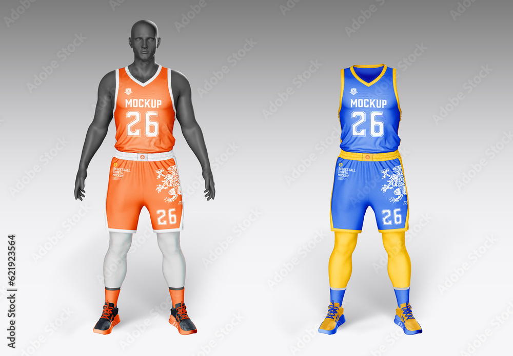 Basketball Player Kit with Mannequin Mockup Stock Template | Adobe Stock