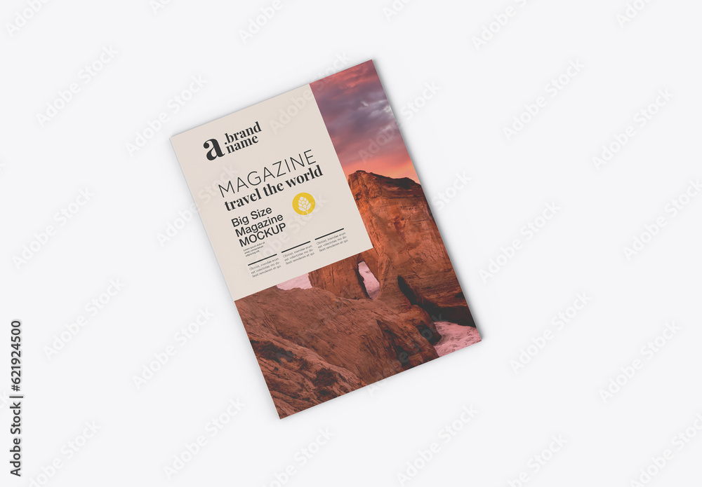 Matte Big Size Magazine Cover Mockup Stock Template | Adobe Stock