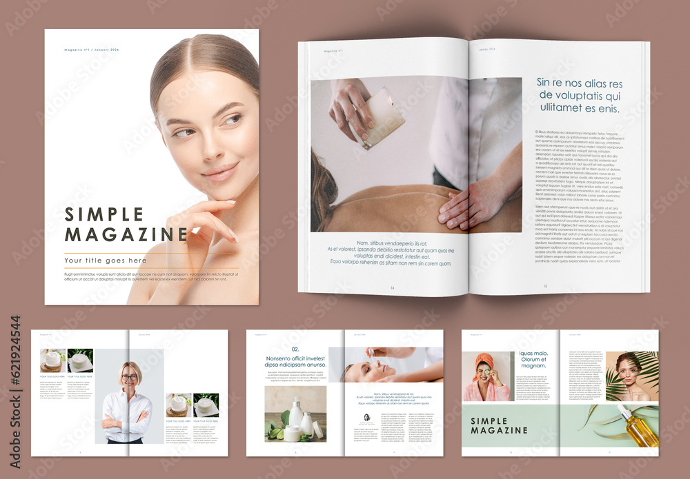 Minimalist Magazine Layout Stock Template | Adobe Stock