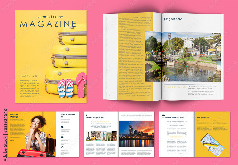 Minimalist Magazine Layout Stock Template | Adobe Stock