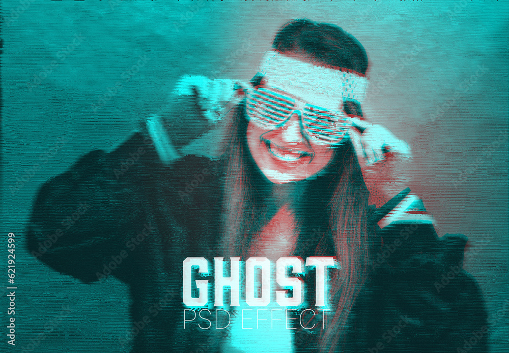 Photo Duotone Ghosting Effect Mockup Stock Template | Adobe Stock