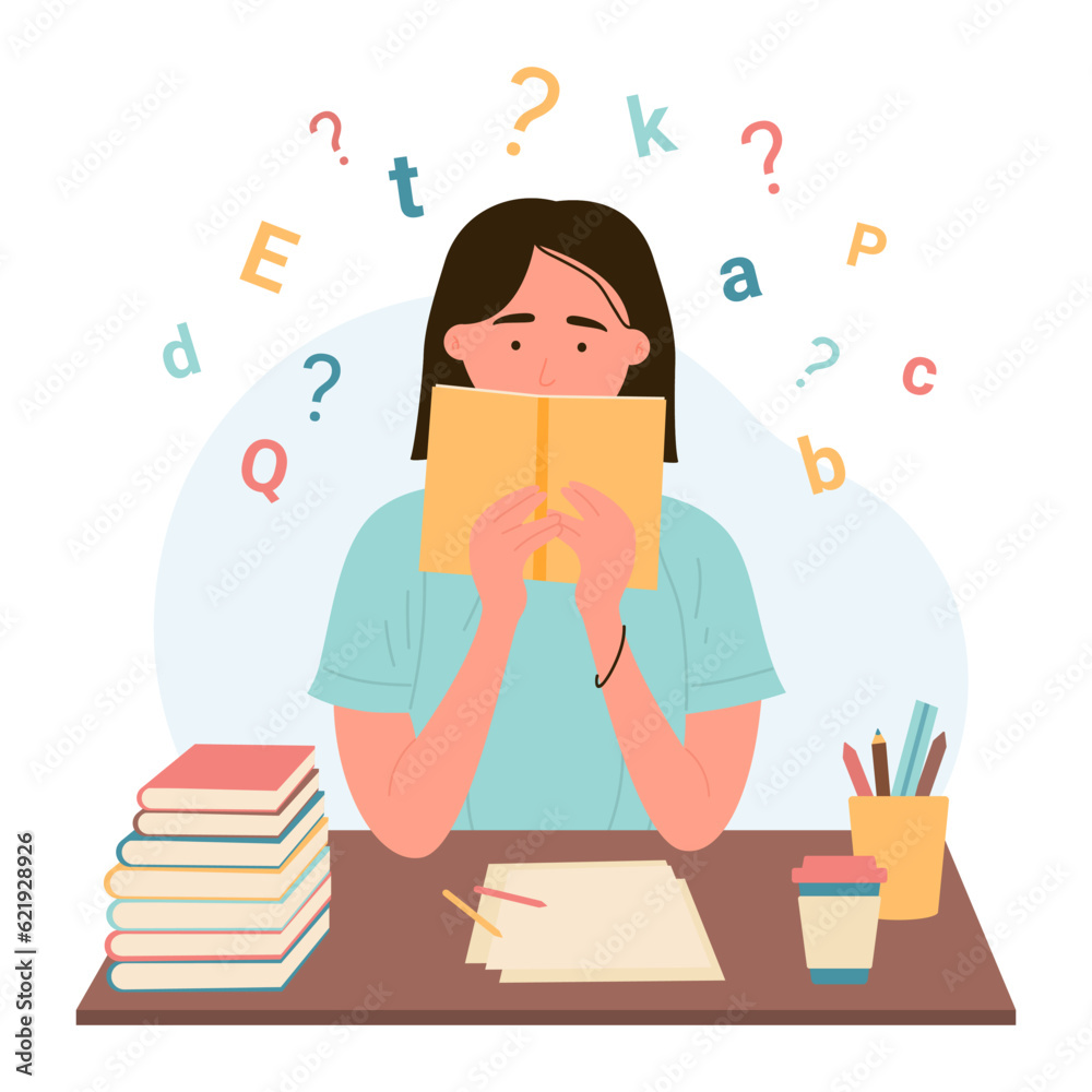 Dyslexia, disability disorder, problem of reading and understanding ...