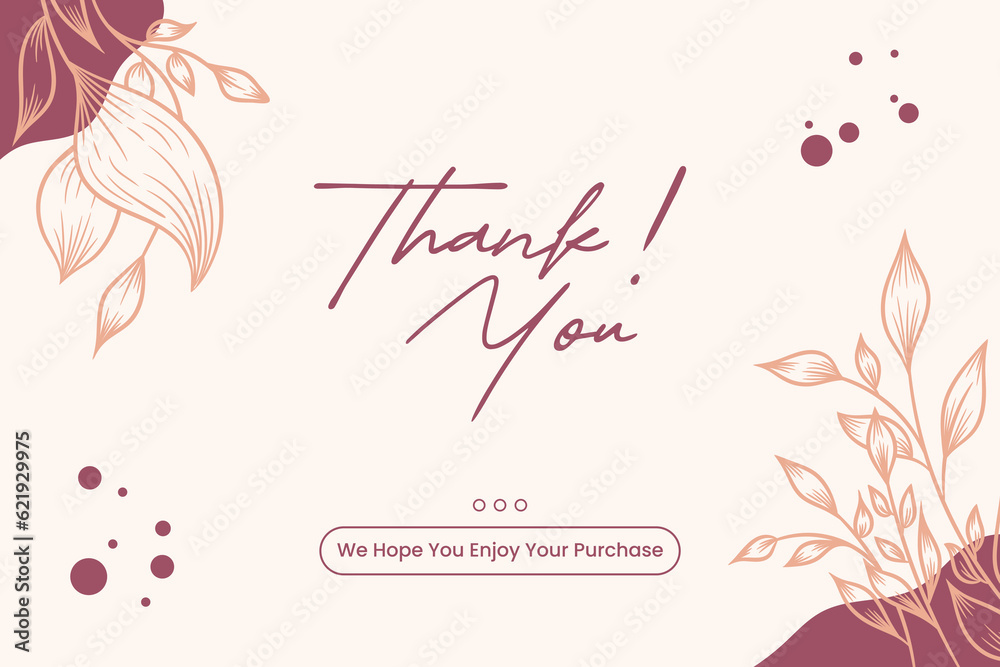 Thank you for your purchasing with floral design. Thank you card design ...