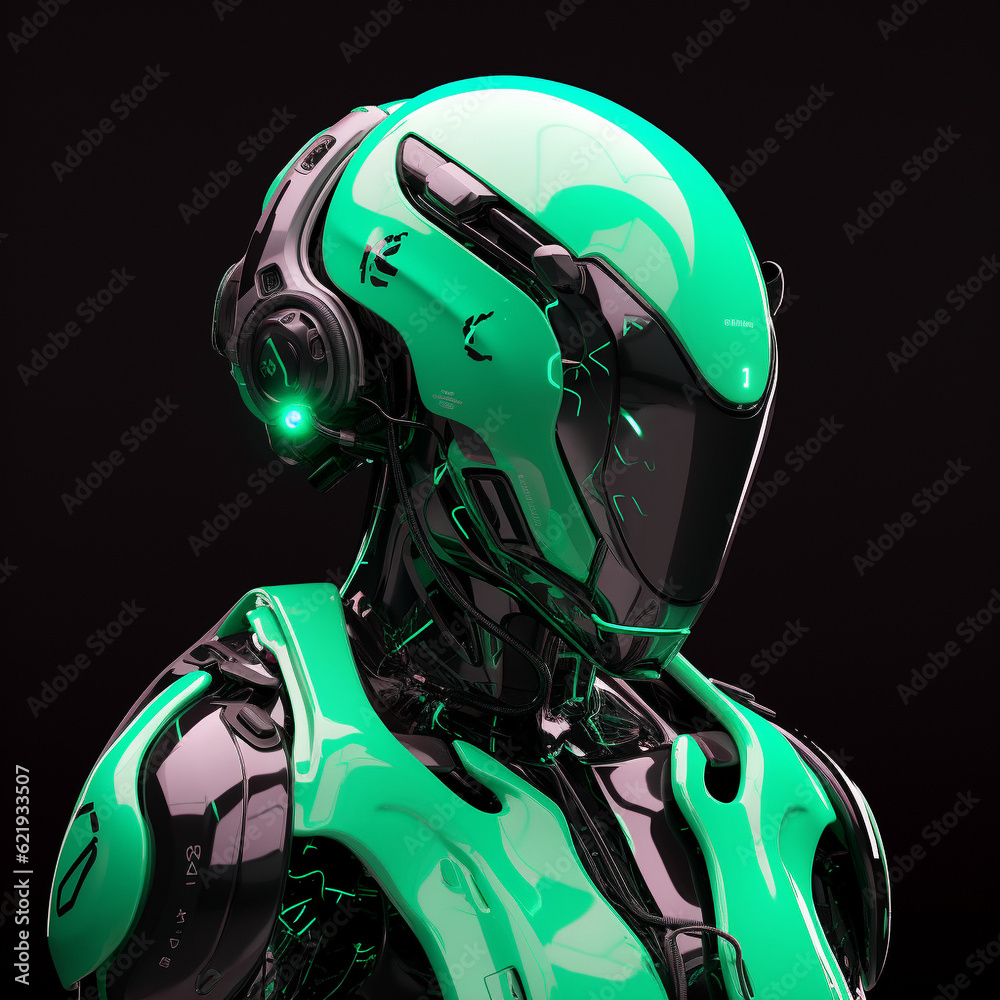 Droid Robot Futuristic Machine Robotic 3D Humanoid Artificial ...