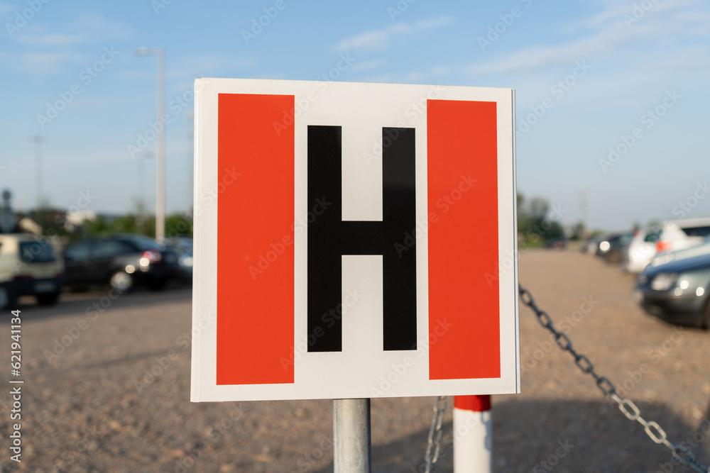 External hydrant, fire safety sign plate in Poland. foto de Stock ...