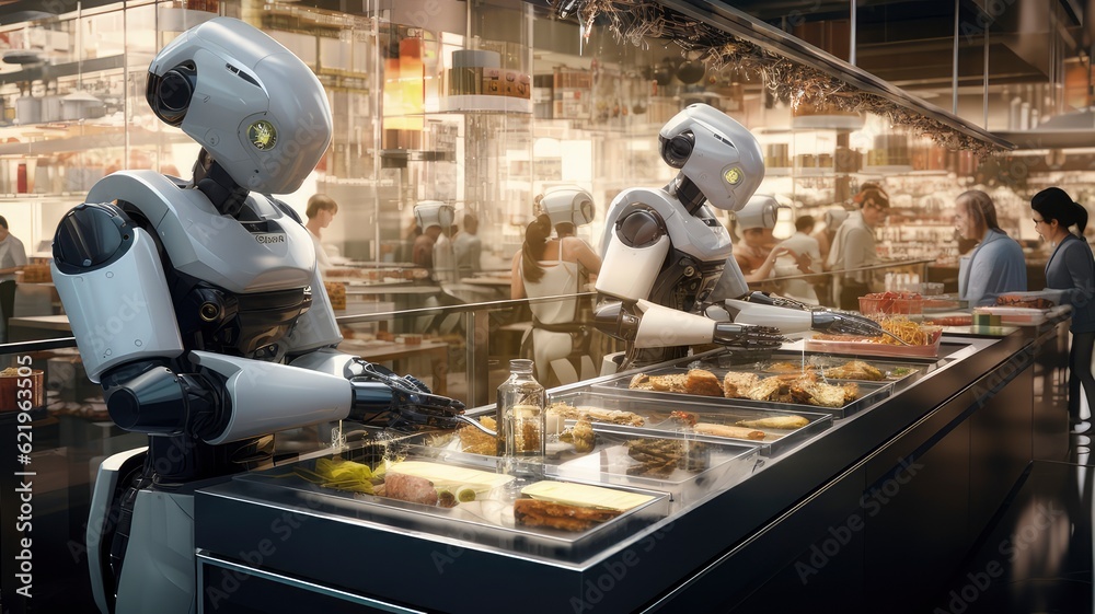 Photo & Art Print the notion of robots replacing humans in various ...