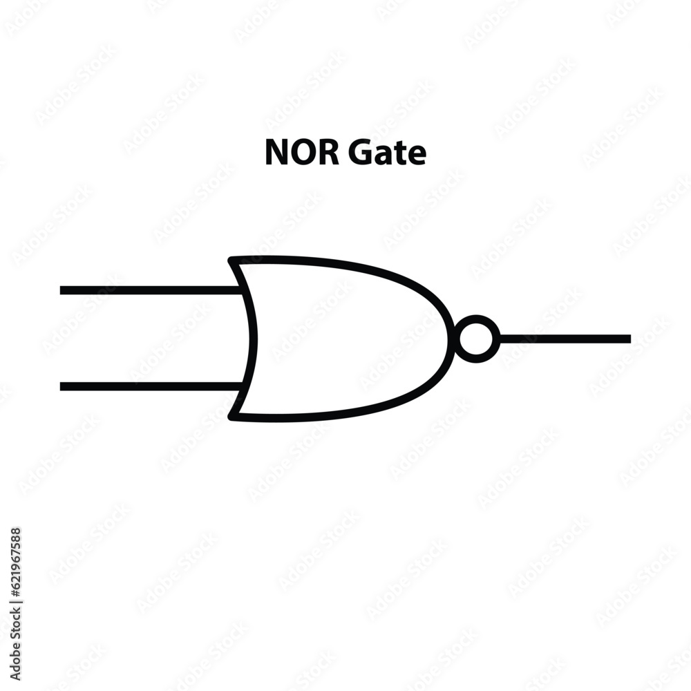 NOR Gate. electronic symbol. Illustration of basic circuit symbols ...