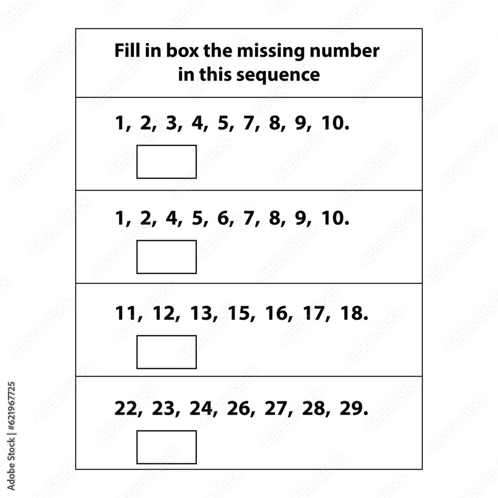Type The Missing Number Worksheet Missing Numbers Fill In The Math On