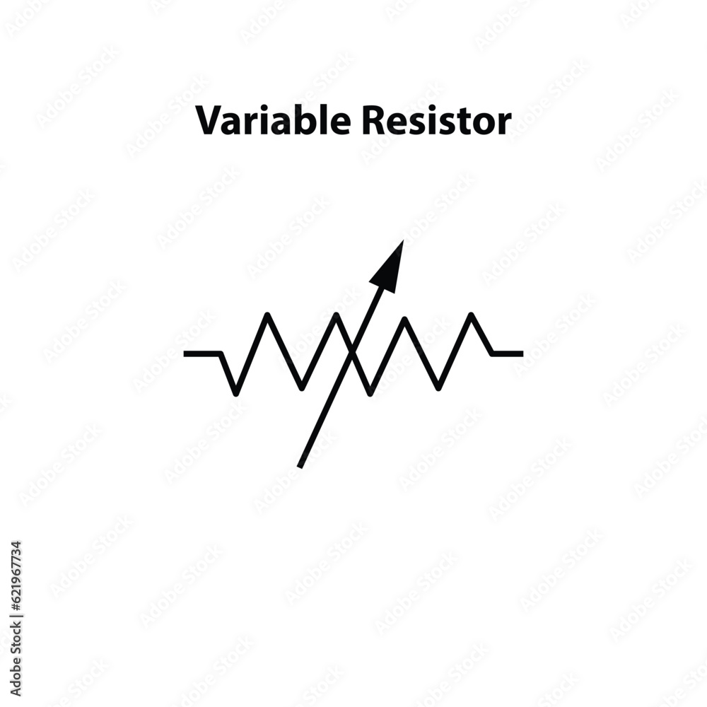 Variable Resistor. electronic symbol. Illustration of basic circuit ...