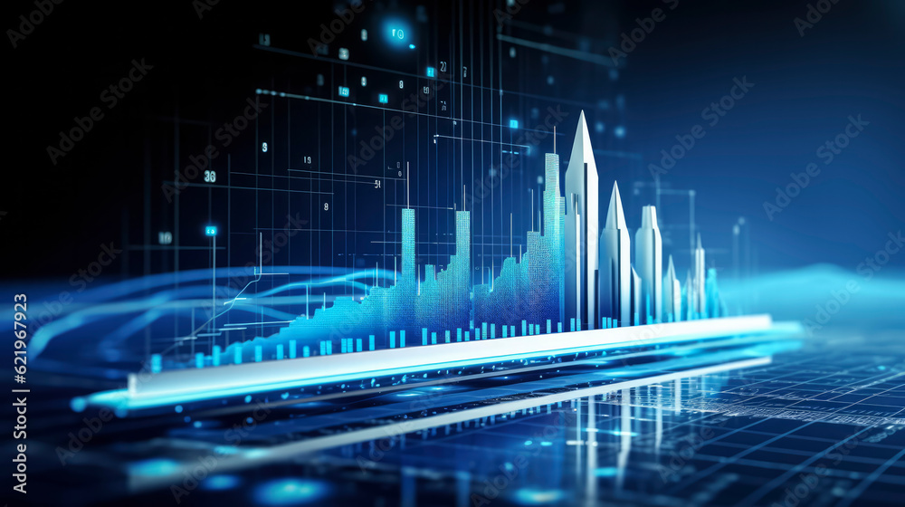A business candlestick graph chart of stock market investment trading ...