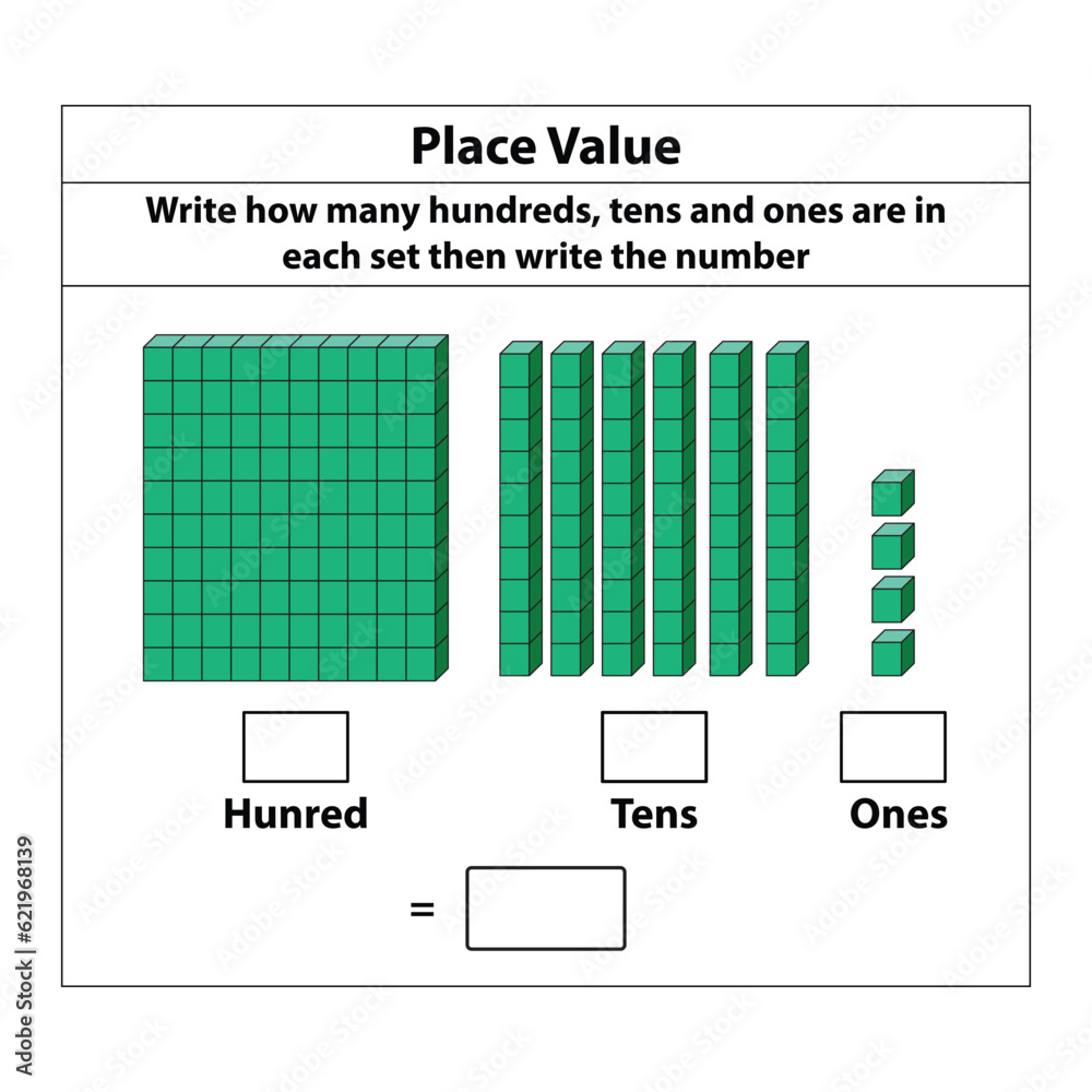 Place Value hundreds tens and ones. 10 blocks. and single blocks ...