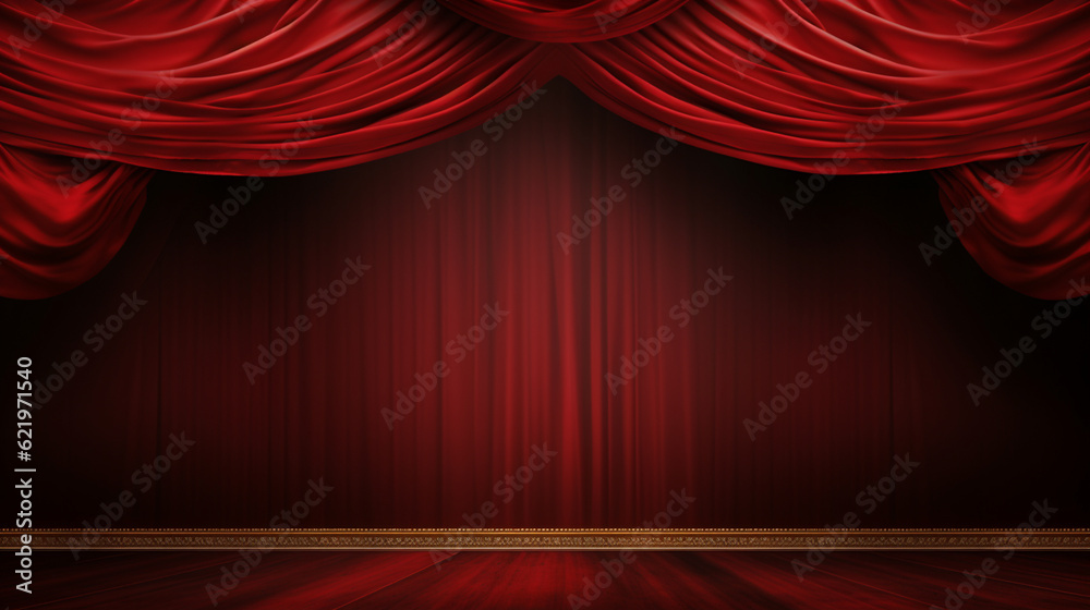 Classic banner with red theater curtains. Award ceremony background ...