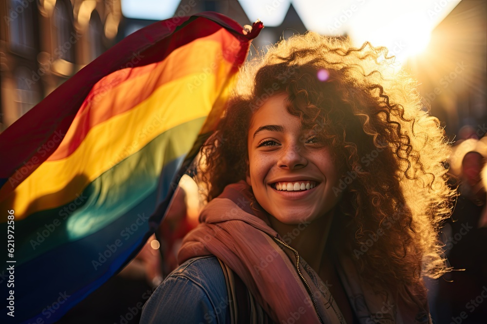 Young People Rallying for LGBTQ+ Rights at a Pride Diversity Portrait ...