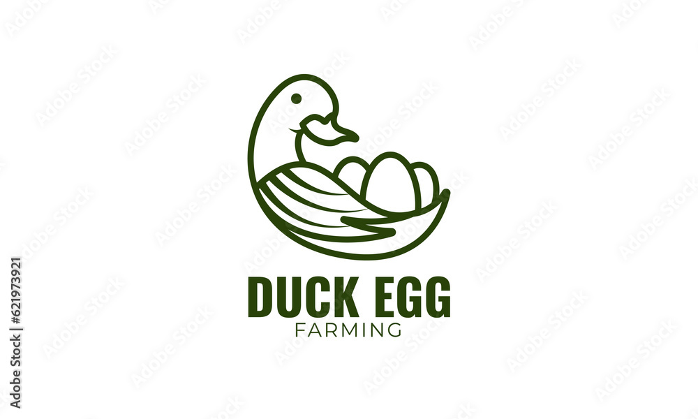 Duck cafe logo emblem vector design. Duck line with coffee bean dual ...