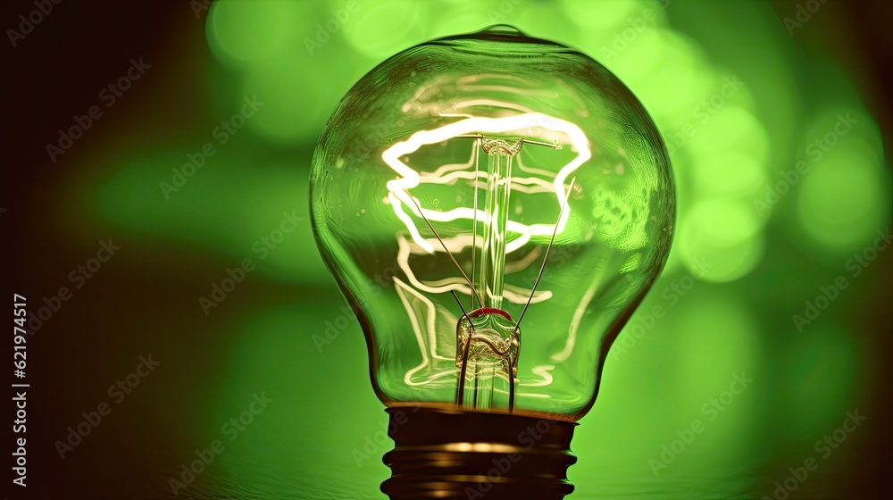 A macro photograph highlighting the brilliance of a neon light bulb's ...