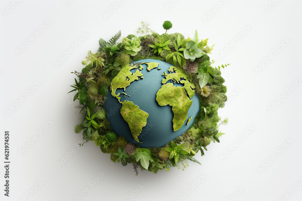 Earth day concept on white background, World environment day Stock ...