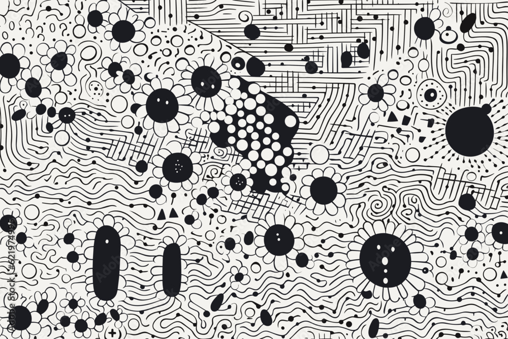 Doodle inspired Stitch, cartoon sticker, sketch, vector, Illustration ...