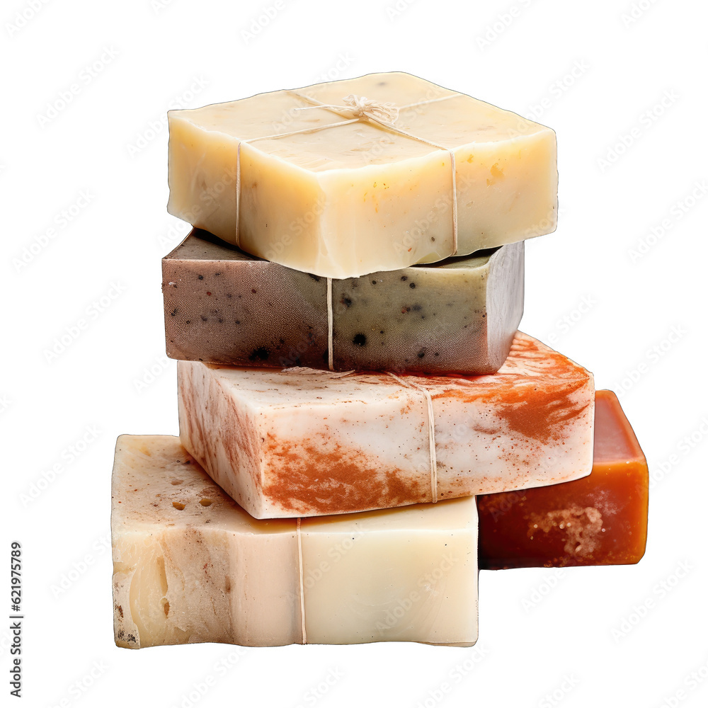 Handmade natural soap. Organic homemade soap bar isolated on ...