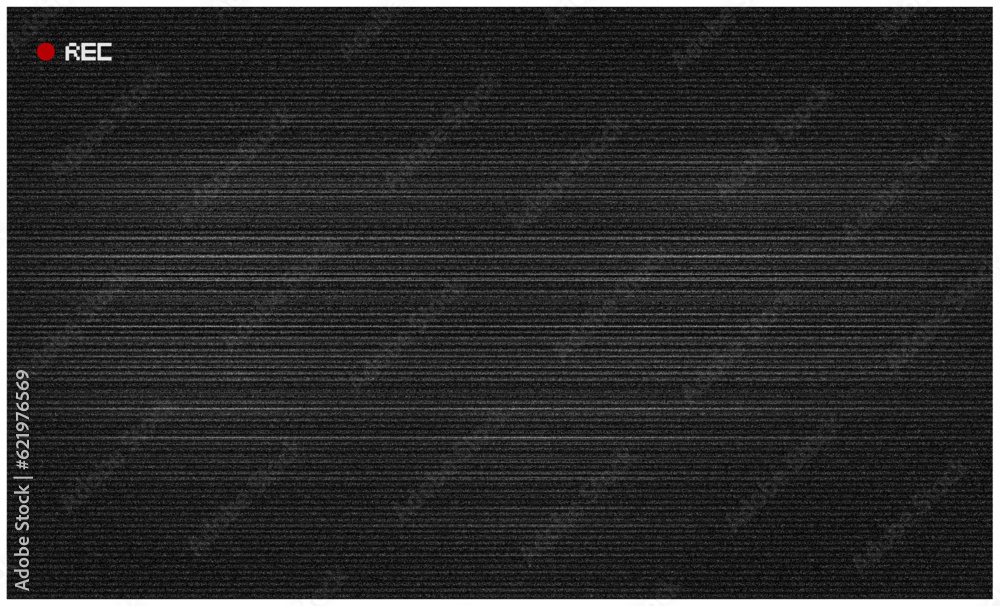 Retro CCTV or VHS video white noise background texture with red ...