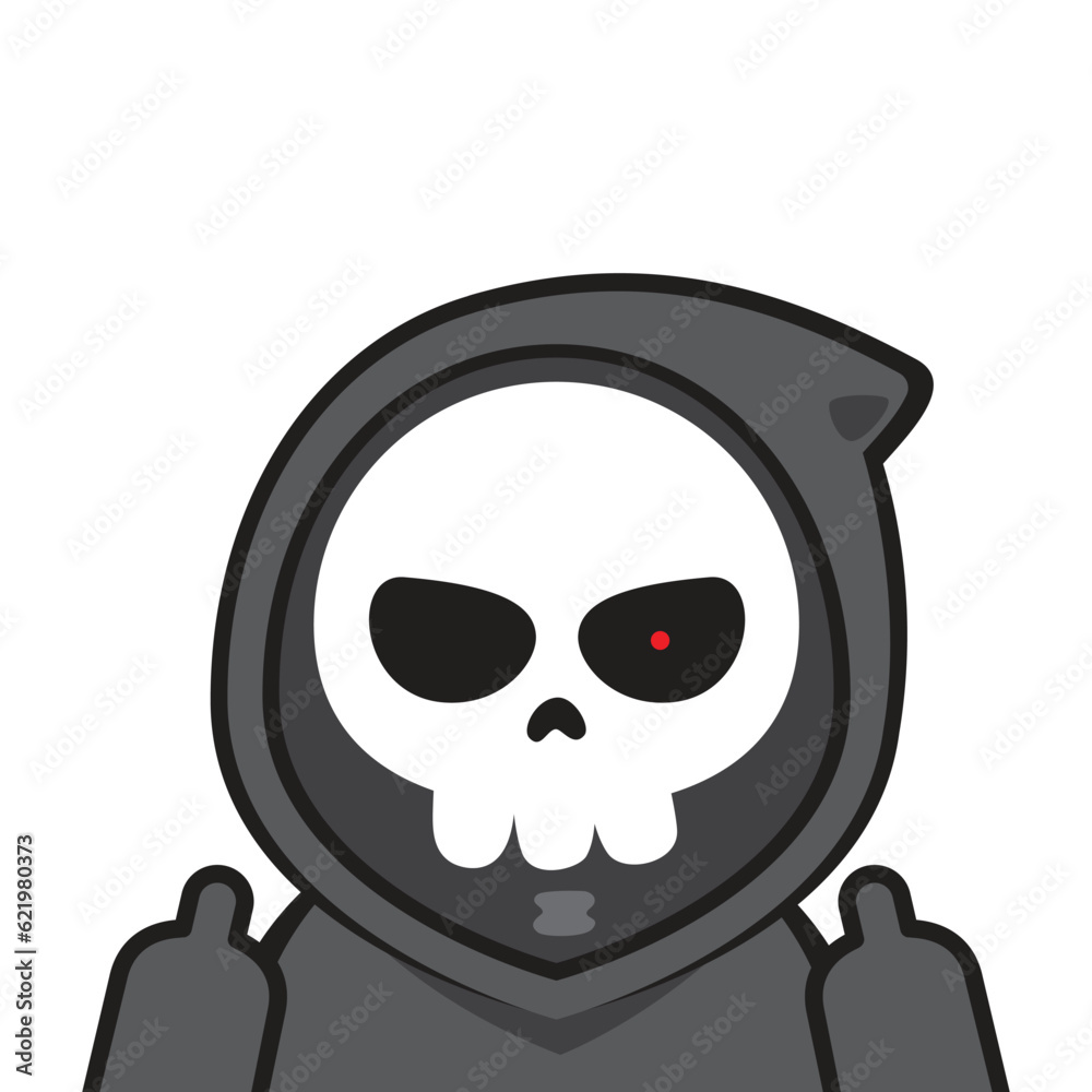 A Dark Grim Reaper is showing Middle Fingers. Isolated Vector ...