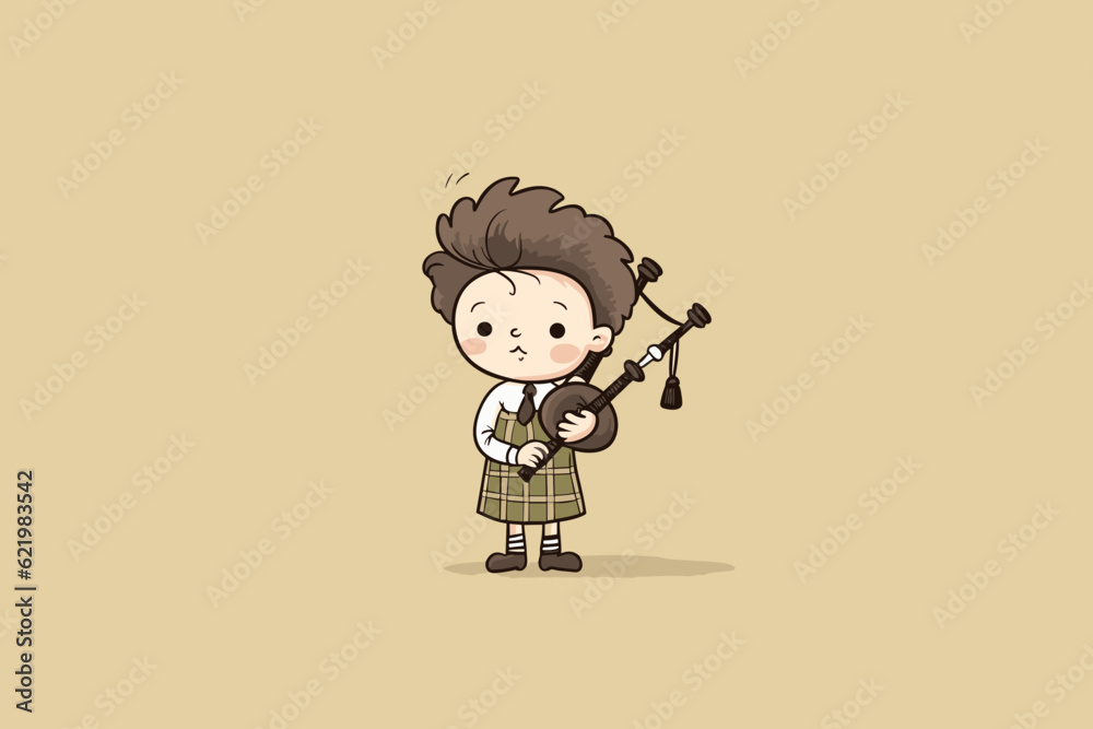 Doodle inspired Piper, cartoon sticker, sketch, vector, Illustration ...