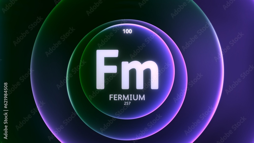 Fermium as Element 100 of the Periodic Table. Concept illustration on ...