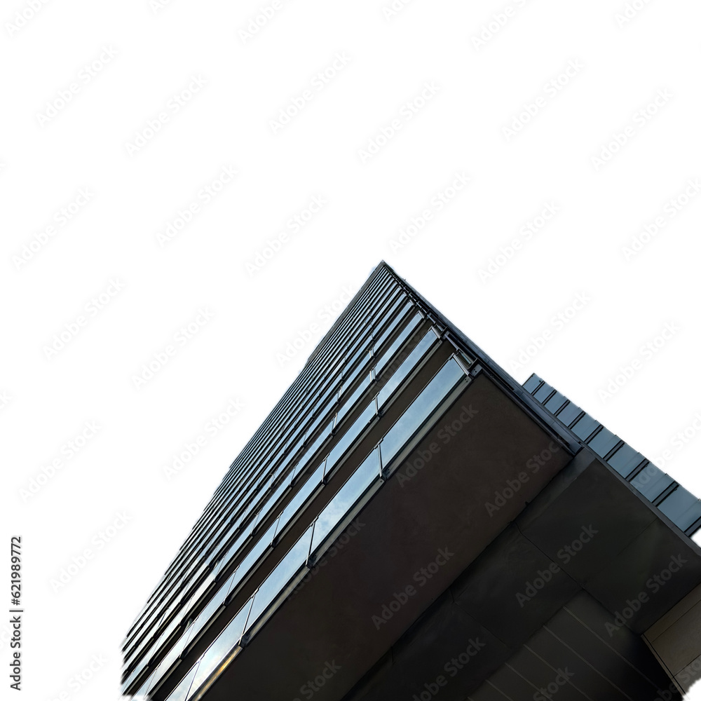 Modern office building. The facade of an office building on a light ...