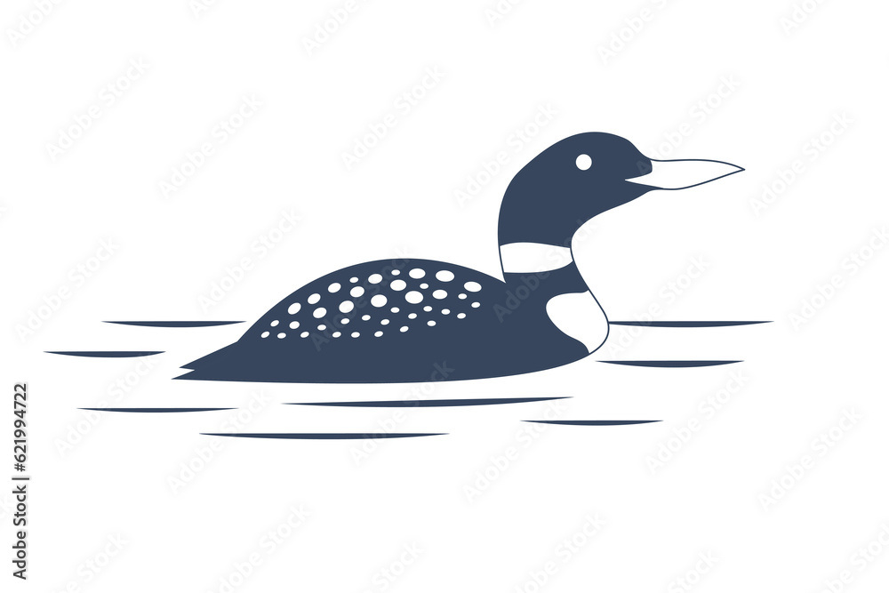 duck loon bird logo design vector flat illustration Stock Vector ...