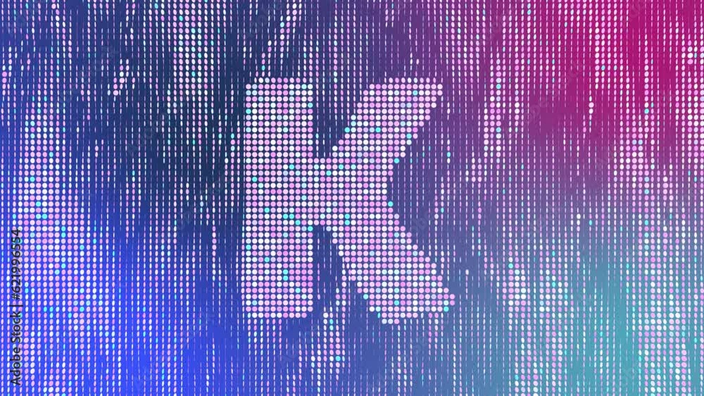 English Alphabet Characters and Letters reveal in a Glittery Circular ...