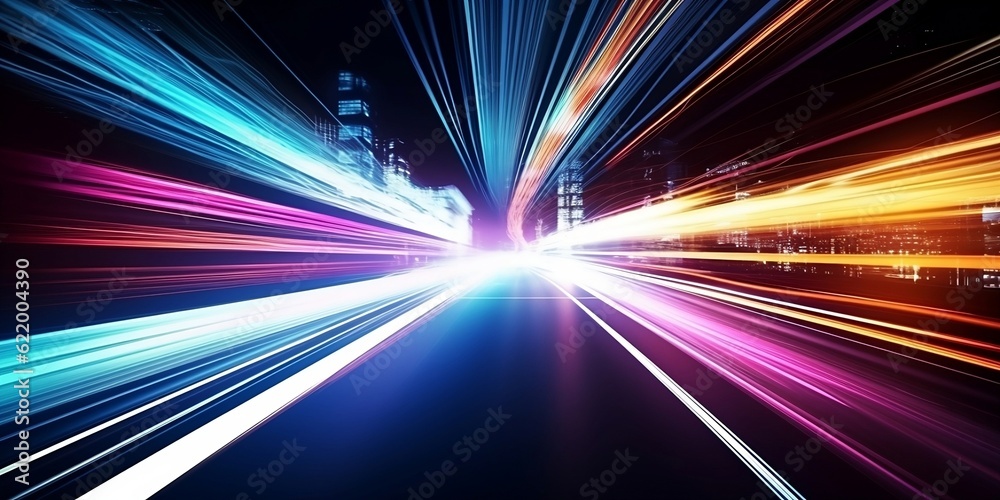 Car motion trails. Speed light streaks background with blurred fast ...