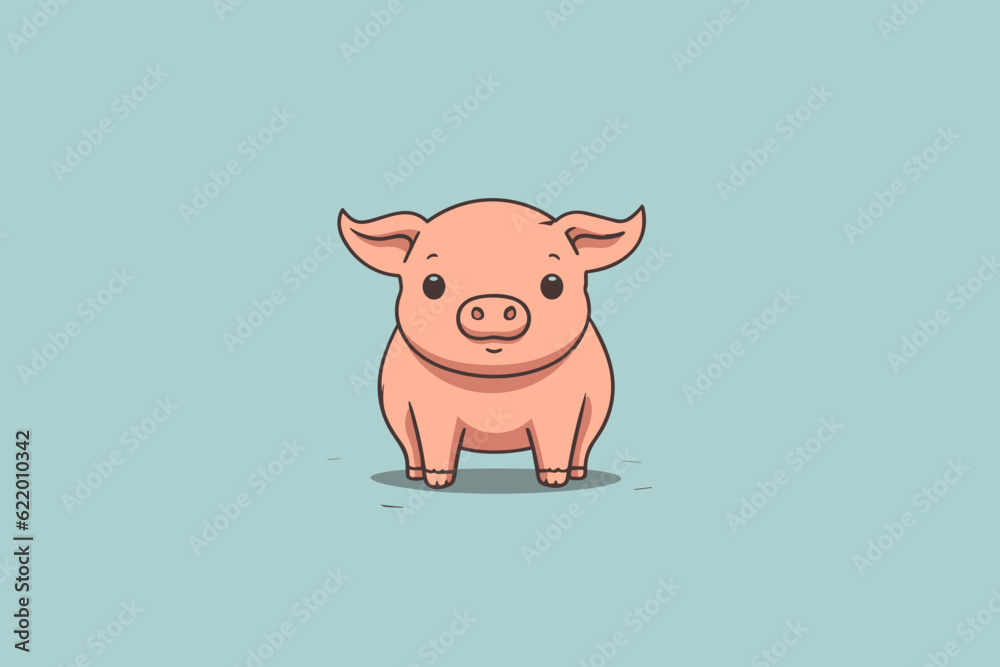 Vetor de Doodle inspired Sow, cartoon sticker, sketch, vector ...
