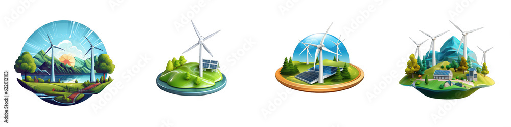 Renewable Energy clipart collection, vector, icons isolated on ...