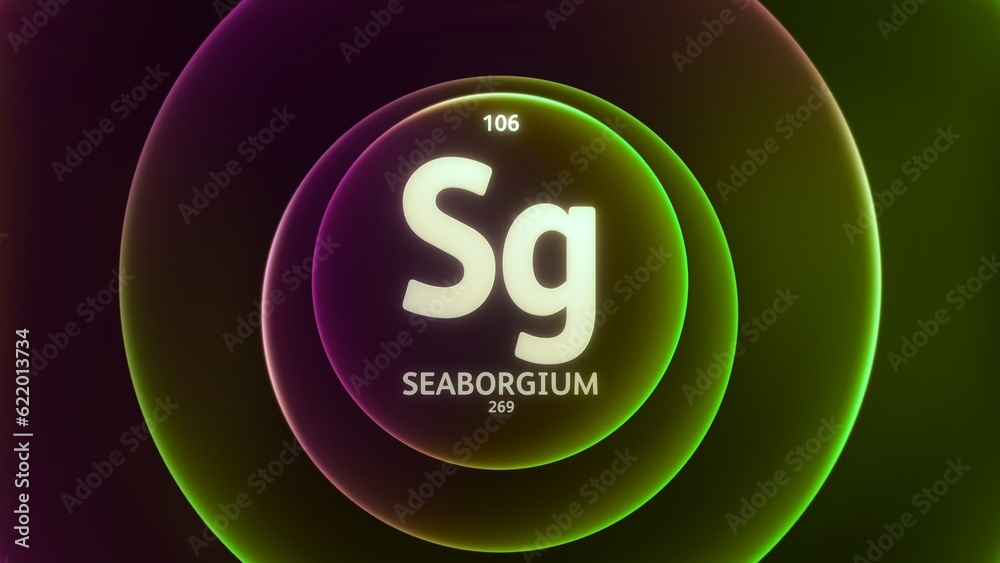 Seaborgium as Element 106 of the Periodic Table. Concept illustration ...