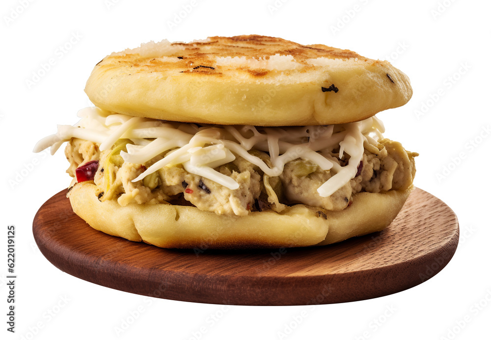 Arepa reina pepiada on transparent background. Generative AI. Stock ...