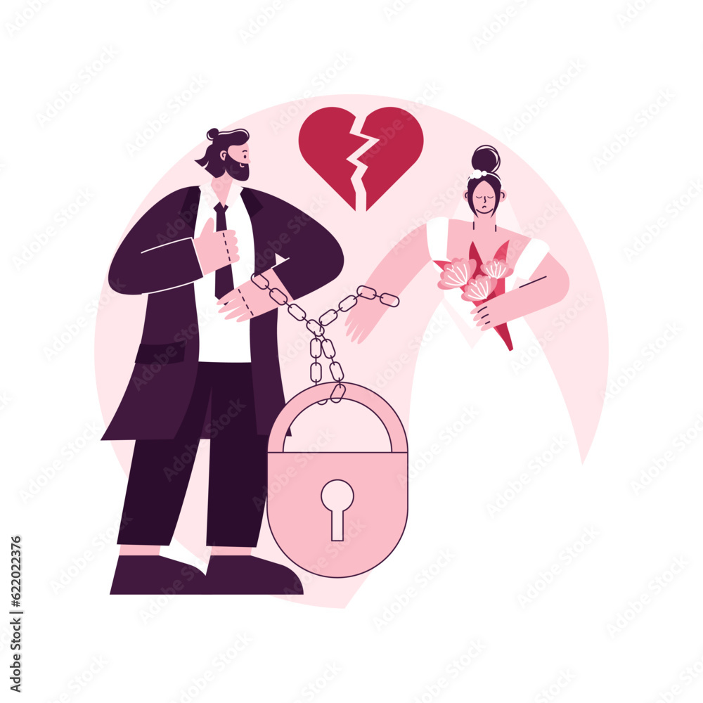 Forced marriage abstract concept vector illustration. Involuntary child ...